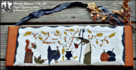 Autumn On Acorn Farm Primitive Punch Needle Embroidery Pattern ...