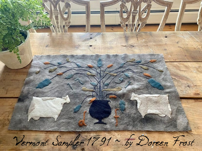 Vermont Sampler 1791 – Vermont Harvest Folk Art by Doreen Frost